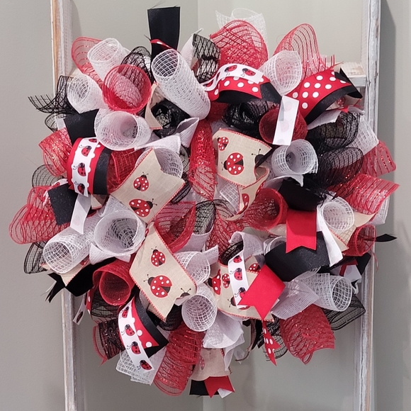 Accents | Ladybug Themed Mesh Wreath | Poshmark